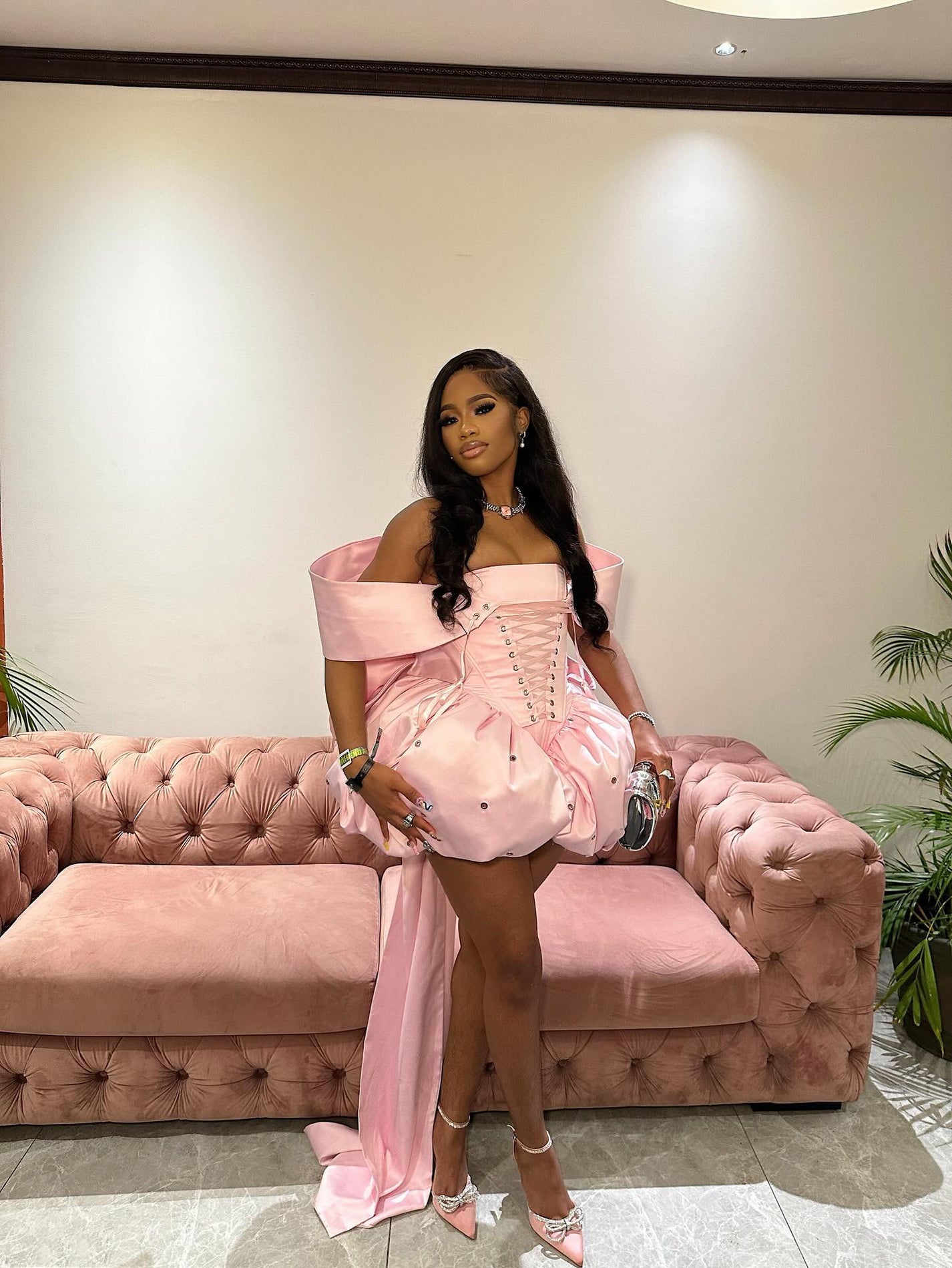 Baby Pin Satin Corset Dress, Corset Party Dress, Lacing Back Gown, Bir ...